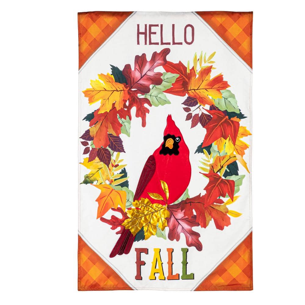 Evergreen Enterprises 2 ft. x 3-1/2 ft. Hello Fall Cardinal Wreath ...