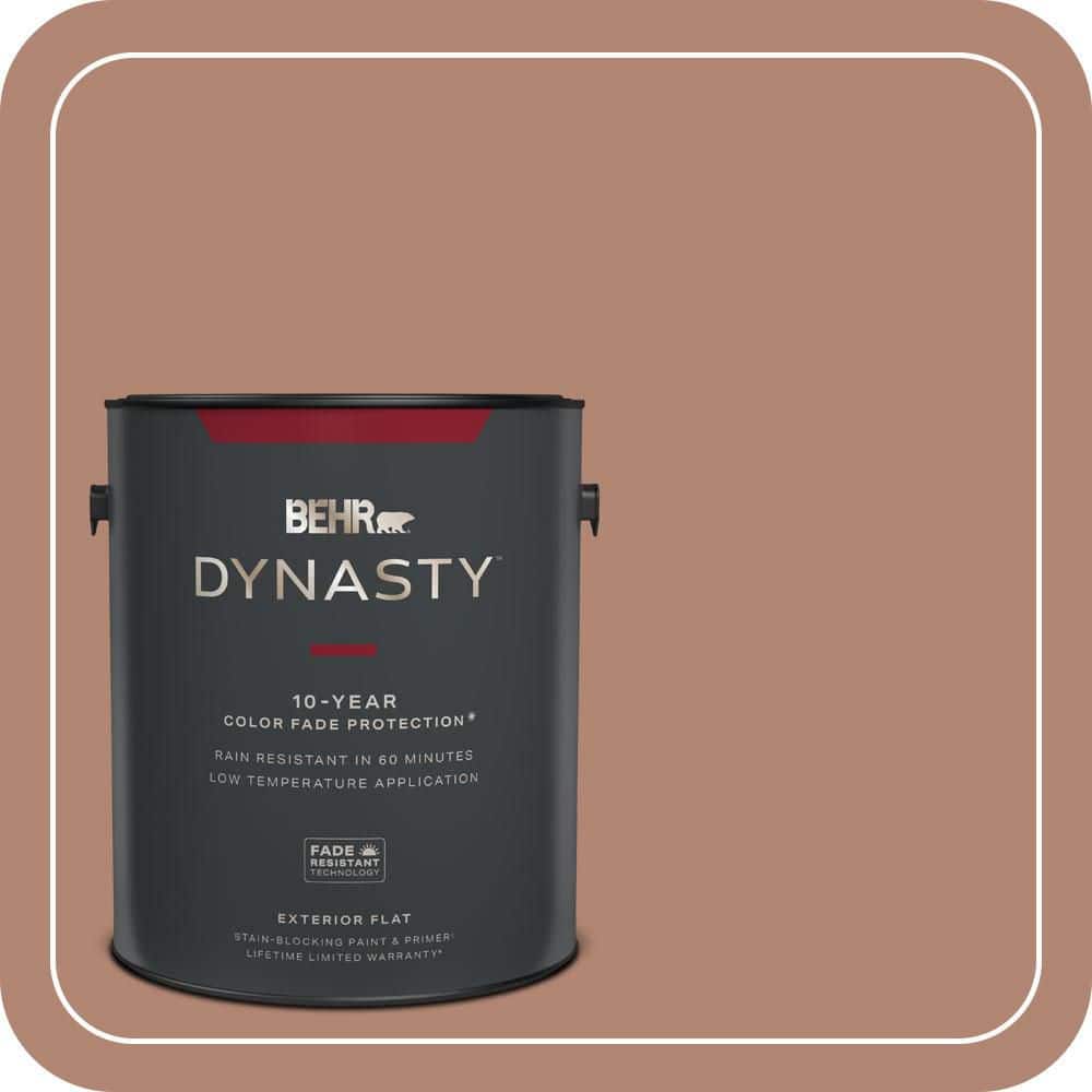 BEHR DYNASTY 1 gal. #220F-5 Light Mocha Flat Exterior Stain-Blocking ...