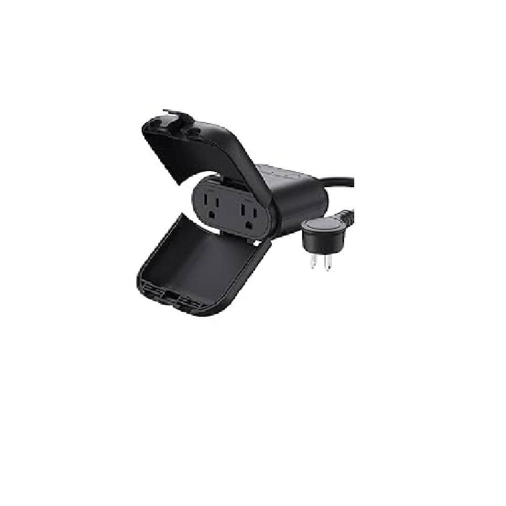 EKIEUDL Black Polycarbonate Smart Wi-Fi Dimmer Plug with 2 Individually ...