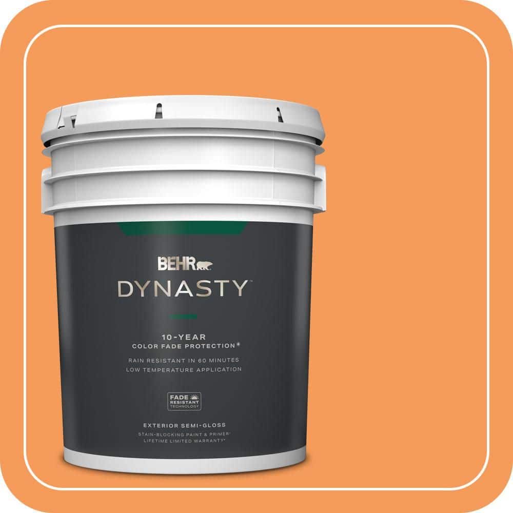 BEHR DYNASTY 5 gal. #260B-6 Blaze Orange Semi-Gloss Exterior Stain ...