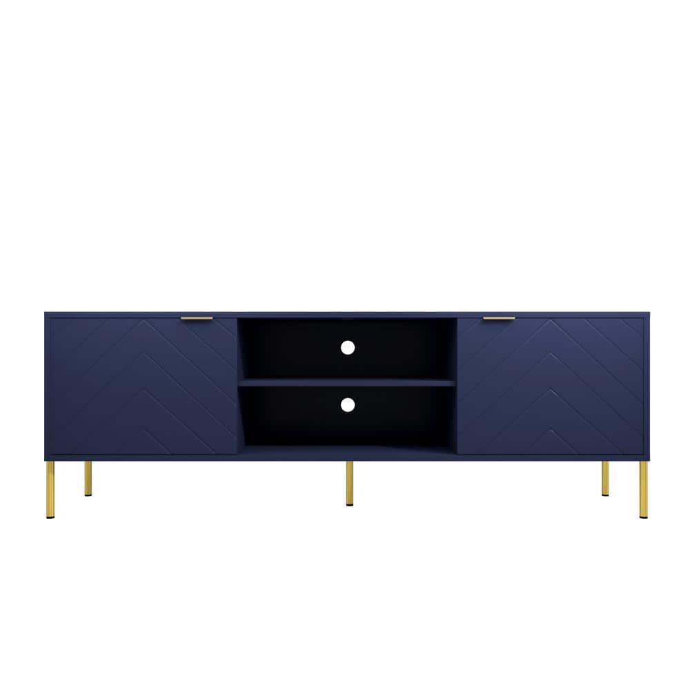 Clihome Blue TV Stand Fits TVs up to 50 to 60 in. CL-ID01TVBL - The ...