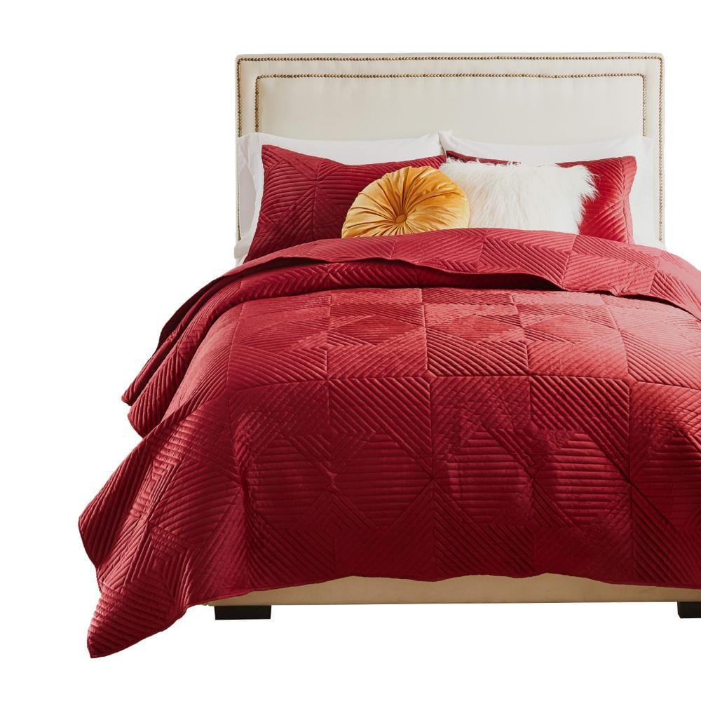 Benjara Ahab Red Microfiber Standard Sham (Set of 3) BM319662 - The ...