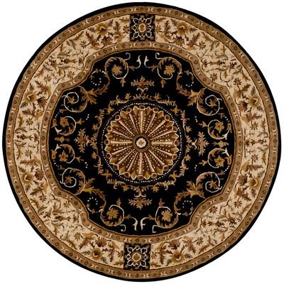 SAFAVIEH Empire Black/Ivory 5 ft. x 8 ft. Border Area Rug EM459D-5 ...