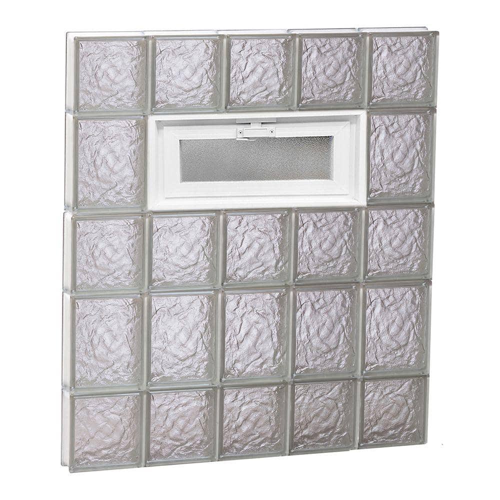 Clearly Secure 28.75 in. x 32.75 in. x 3.125 in. Frameless Ice Pattern ...