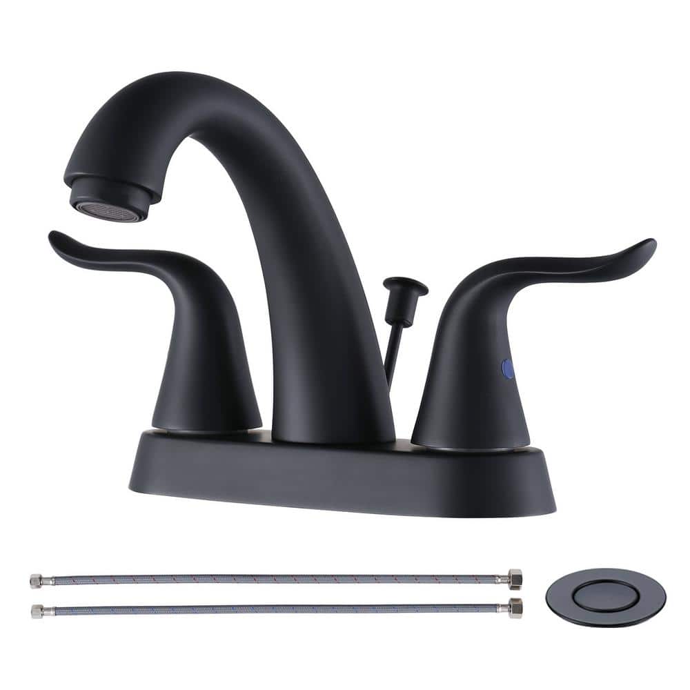 AVITAS Modern High Arc 4 in. Centerset Double Handle Bathroom Faucet ...