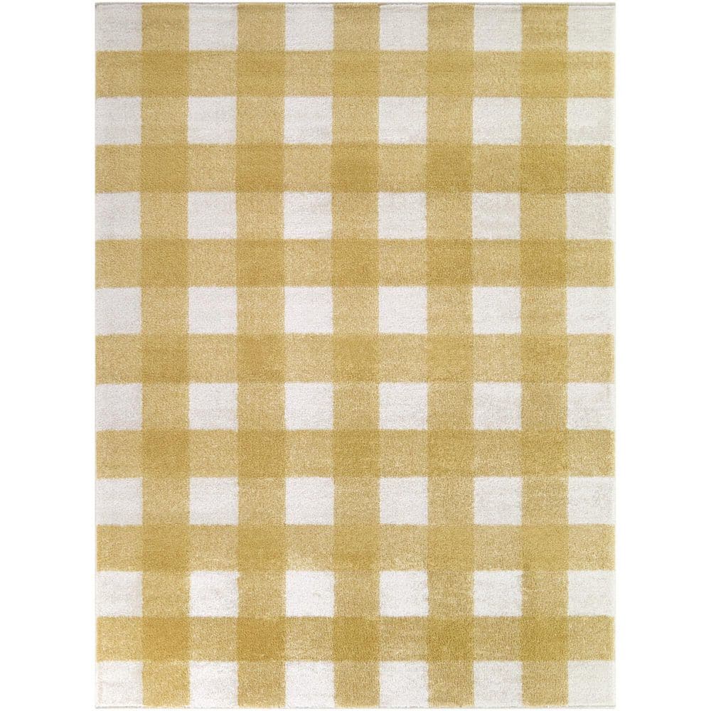Chester Yellow 5 ft. 3 in. x 7 ft. Gingham Area Rug 32472862.160213.3 ...