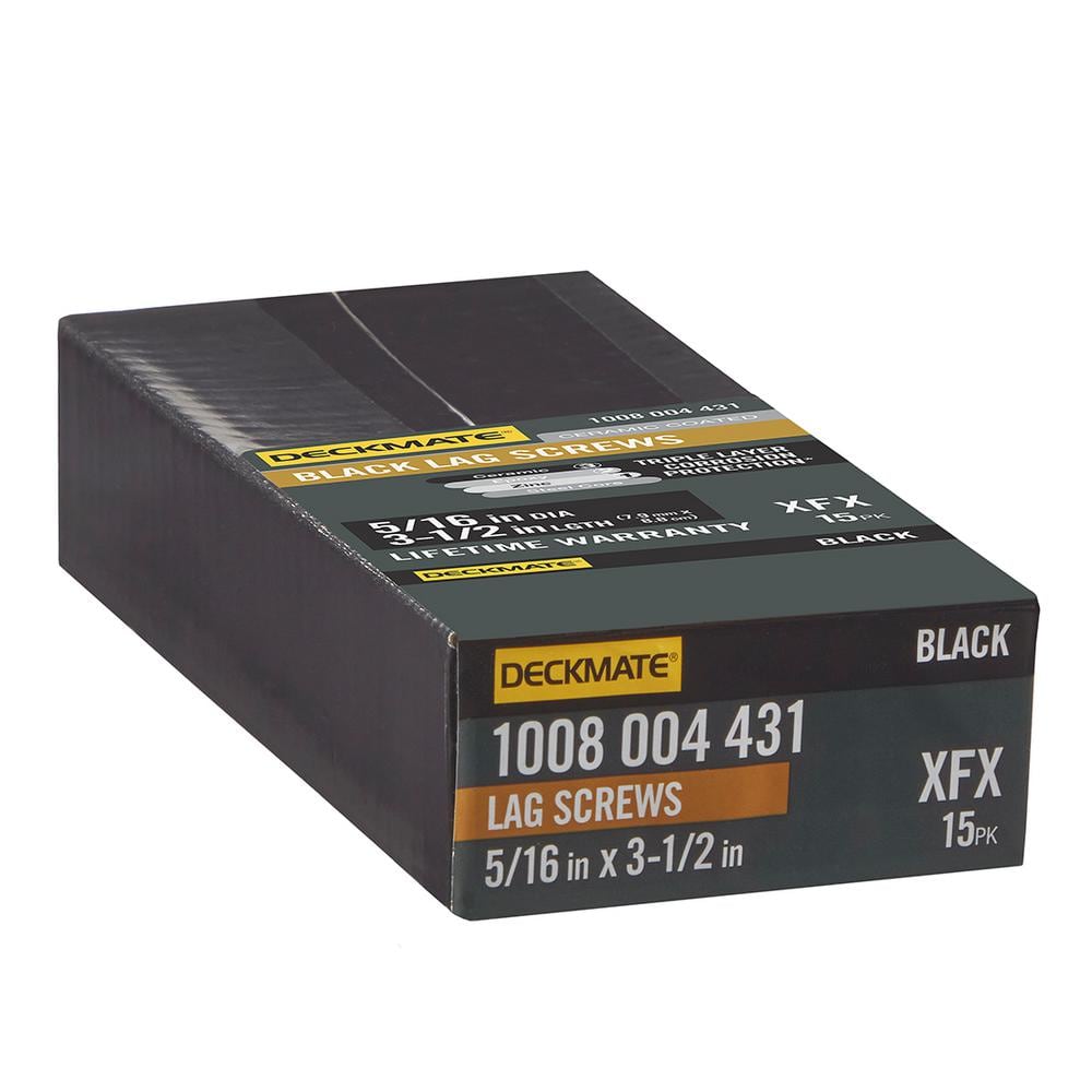 Reviews for DECKMATE 5/16 in. x 3-1/2 in. Black Exterior Hex Head Lag ...