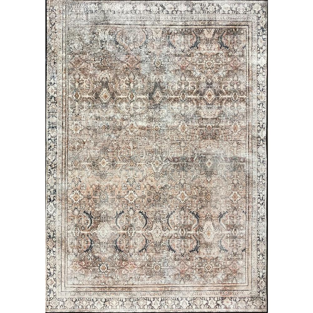 MSI Ginger 60 in. x 84 in. Beige Polyester Cotton Abstract Indoor Area ...