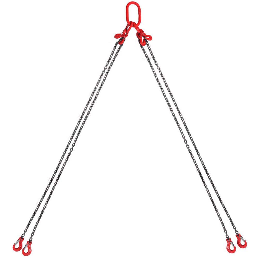 SKYSHALO Chain Sling, 1/4 in. x 5 ft. Lifting Chains with Hooks, G80 Chain Hoist Lifts, 6600 lbs ...