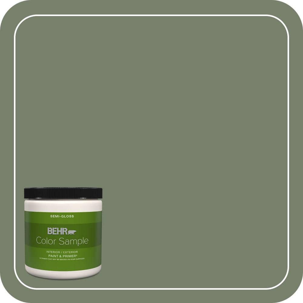 BEHR PREMIUM PLUS 8 oz. #430F-5 Bahia Grass Semi-Gloss Interior ...