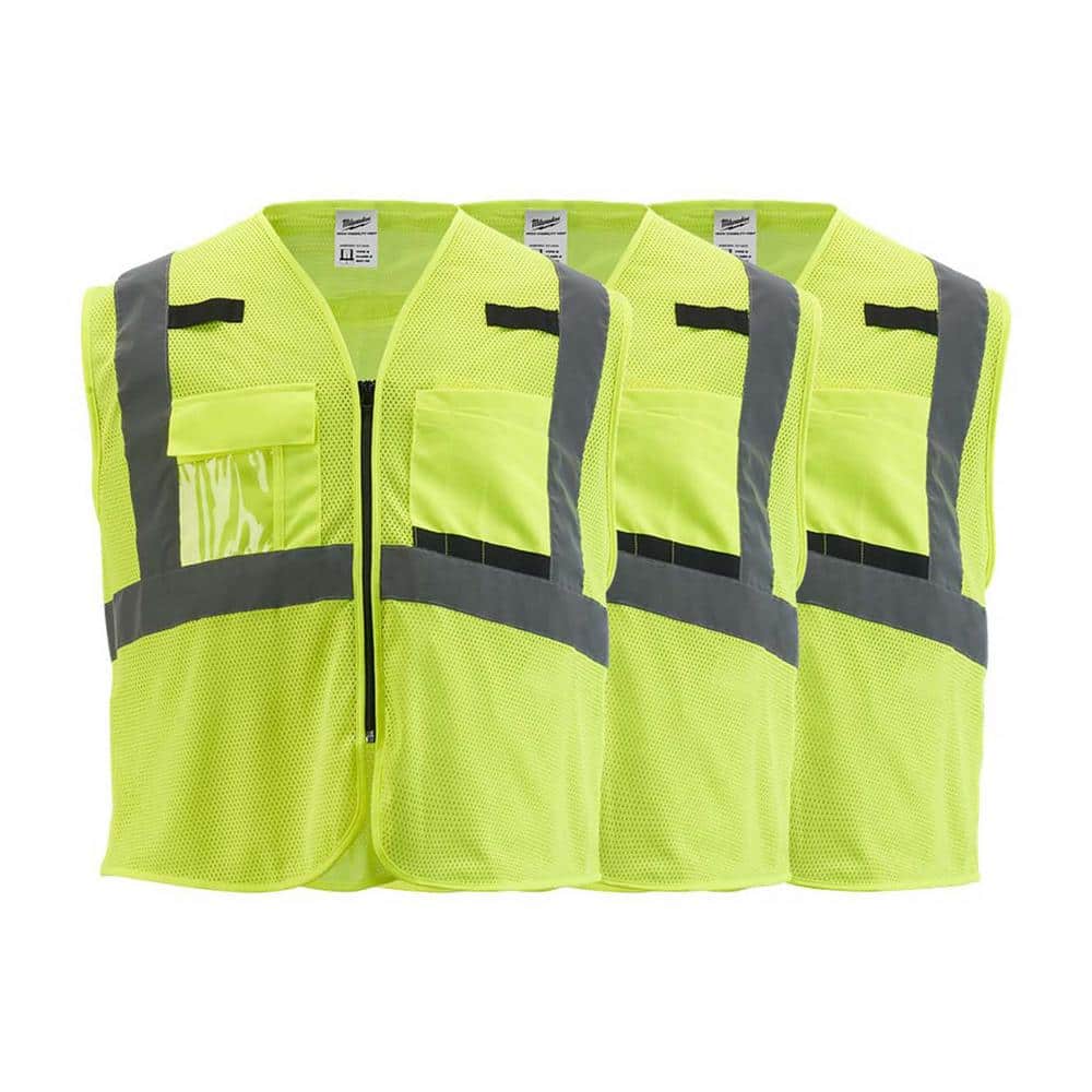 Milwaukee 4X-Large/5X-Large Yellow Class 2 Mesh High Visibility Safety ...