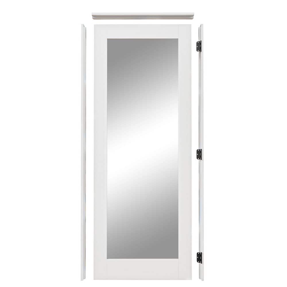 ARK DESIGN 28 in. x 96 in. Left 1-Lite Mirrored Glass White MDF ...