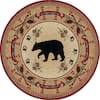 Mayberry Rug Hearthside Woodlands Bear Red Lodge 8 ft. Round Area Rug ...