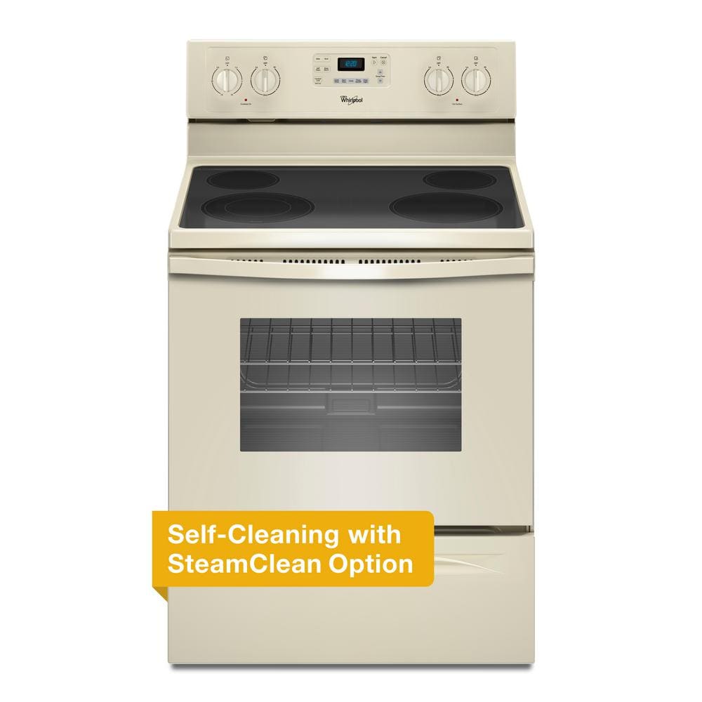 Whirlpool 5.3 cu. ft. Electric Range with Self-Cleaning Oven in Biscuit ...
