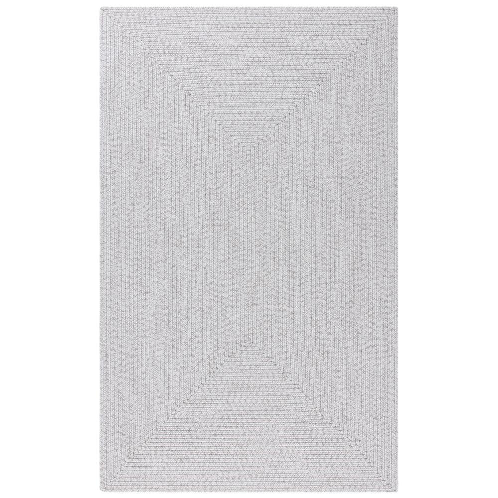 SAFAVIEH Braided Silver Gray 4 ft. x 6 ft. Solid Color Gradient Area ...