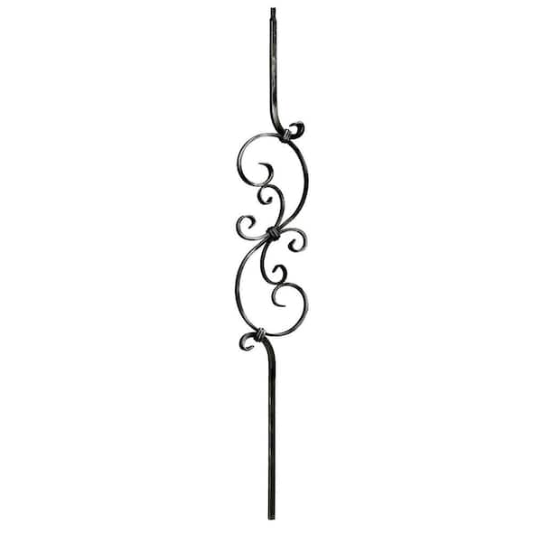 arteferro 44 in. x 1/2 in. Smooth Bar Scroll 5 in. x 19 in. Warm Nickel ...