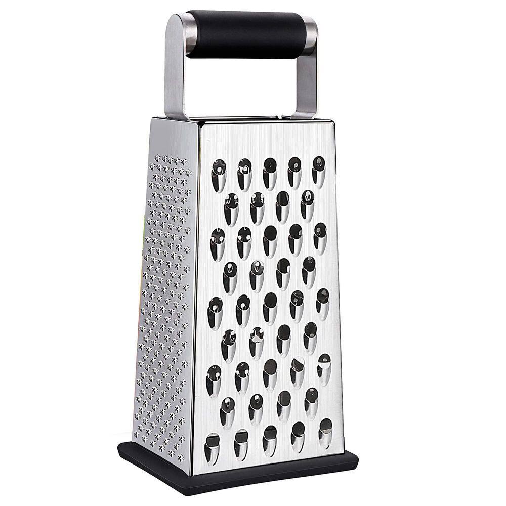 JFVKAF Stainless Steel 4-Sided Box Grater with Ergonomic Handle for ...