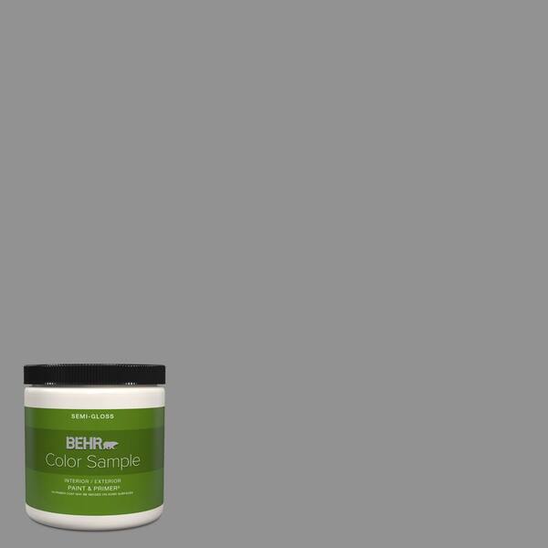 BEHR PREMIUM PLUS 8 oz. #N520-4 Cool Ashes Semi-Gloss Interior/Exterior ...