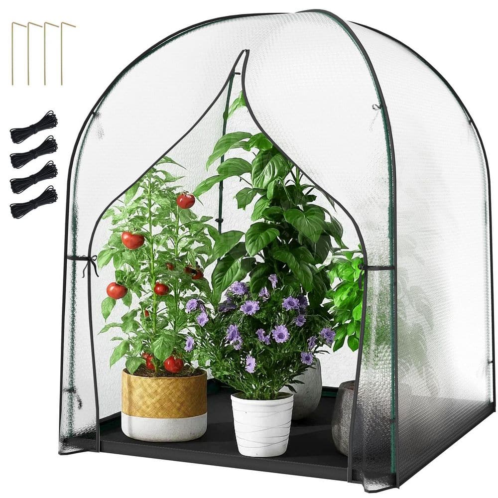 ABORON Portable Greenhouse for Outdoor 5 ft. x 5 ft. x 6.25 ft. White ...