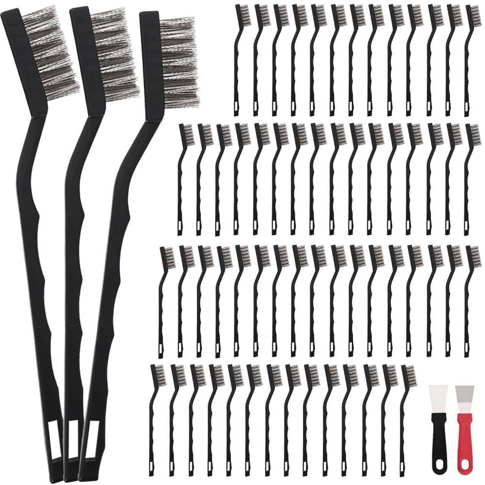 KIWDZFU 60-Pcs Mini Stainless Steel Wire Brush Set for Cleaning Welding ...