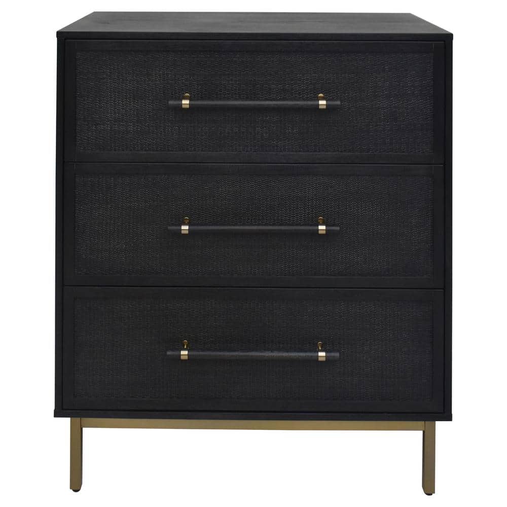 Hopper Studio Sophia 3-Drawer Black Chest of Drawers 7185BK864BCY54