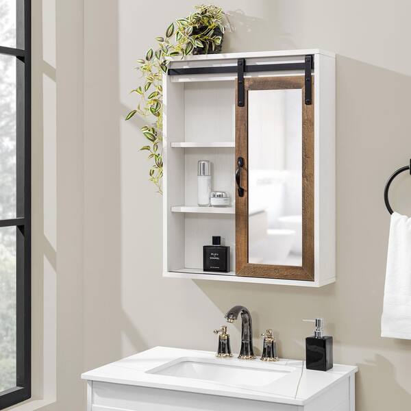 Rustic bathroom mirror cabinet store