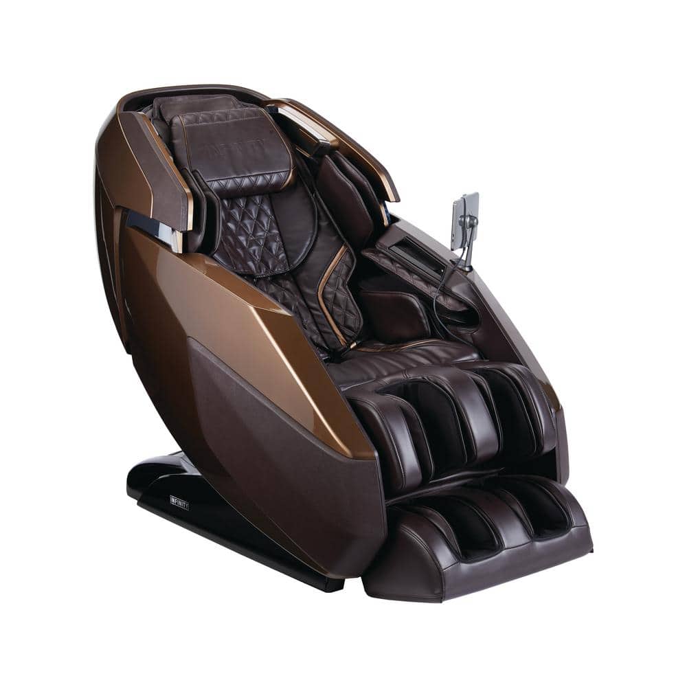 Infinity Imperial Syner-D Massage Chair-Dark Brown-Faux Leather ...
