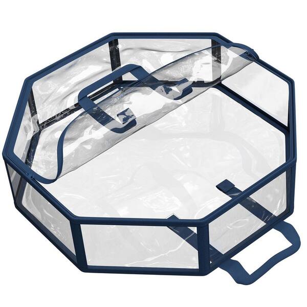 HEARTH & HARBOR 30 in. Blue PVC Wreath Storage Container-2-Pack HHH2S13 ...