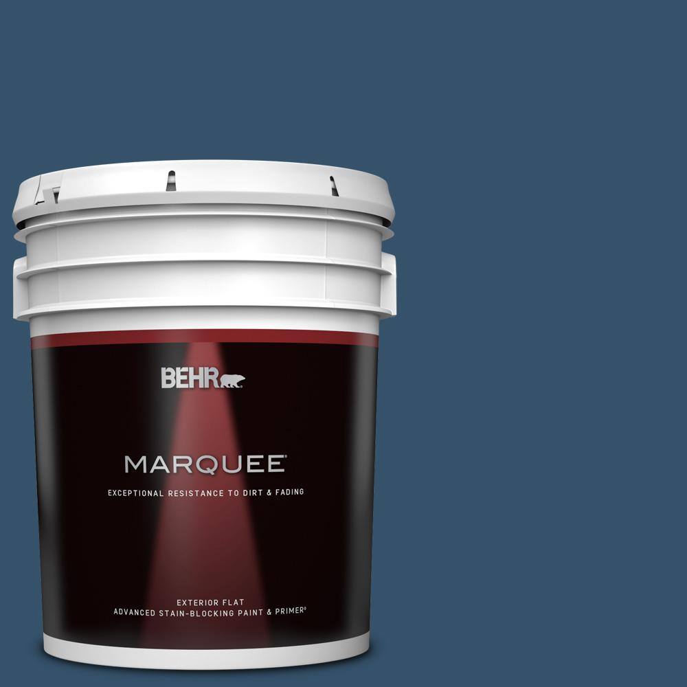BEHR MARQUEE 5 gal. #MQ5-58 Velvet Rope Flat Exterior Paint & Primer ...