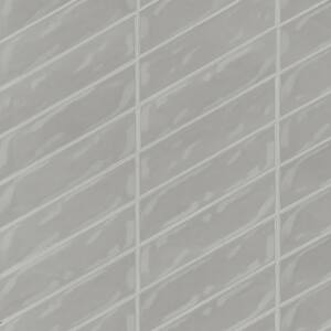 Bedrosians Sorrento Chevron 2 in. x 10 in. Glossy Grigio Ceramic Floor ...