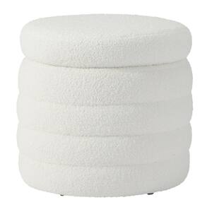 WESTINFURNITURE Bayville Modern 16 in. Tall Sherpa Fabric Tufted Round ...
