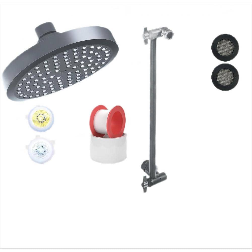 Shower Head with 16 in. Arm 1-Spray Patterns with 1.8 GPM 6 in. Ceiling ...