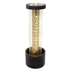 Sunnydaze Glittering Rain Zinc Outdoor Water Fountain with LEDs - 41.25 in. MCA-2921 - The Home ...