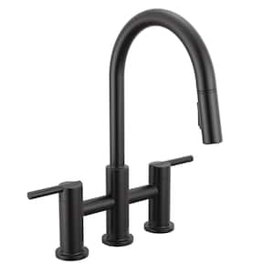 KRAUS Oletto Touchless Sensor Double Handle Bridge Kitchen Faucet with ...