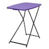 Cosco 18 in. Purple Plastic Adjustable Height Folding Utility Table ...
