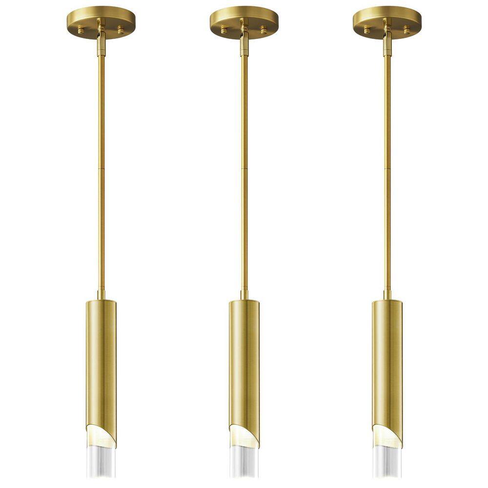 ZHLWIN 3-Watt Modern Gold Mini Pendant Lights (Metal Rod, 3-Pack)-4.72 ...