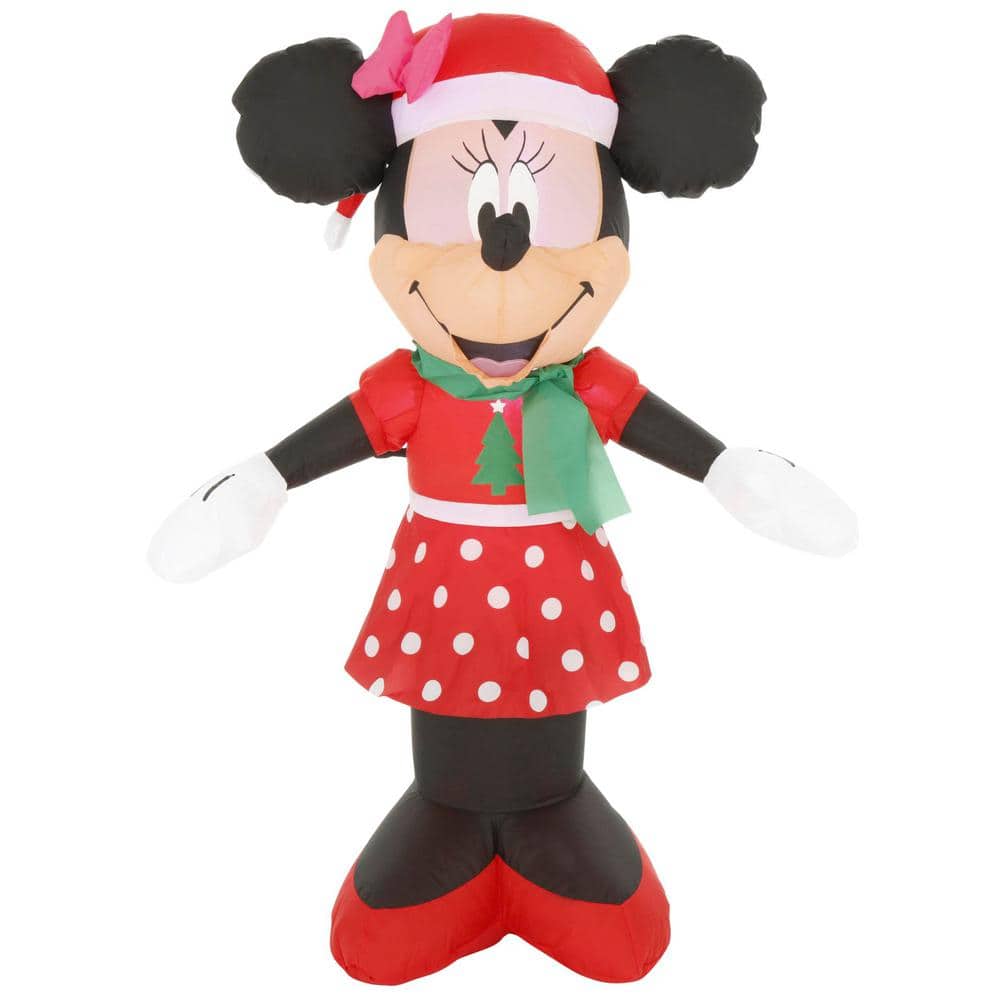Disney 3.5 ft. Pre-lit Inflatable Airblown Minnie Mouse in Christmas ...