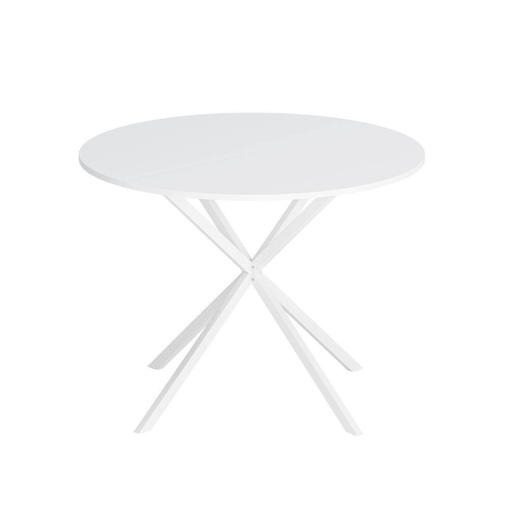 Sudzendf White MDF Round Outdoor Side Table 1-Piece 2024-8-6-1 - The ...