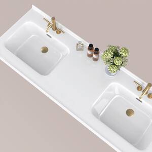 NTQ 49 in. W x 22 in. D Solid Surface Resin White Vanity Top ...