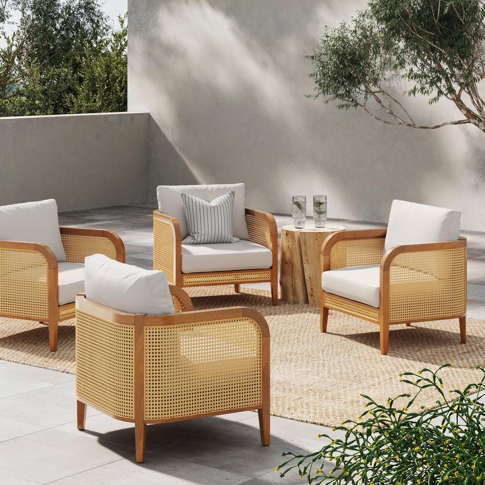 Nathan James Twila Bohemian Light Acacia Wood Patio Chairs, Solid Wood ...
