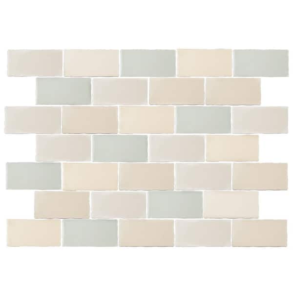 Merola Tile Antic Craquelle Mix 3 in. x 6 in. Ceramic Wall Take Home ...