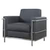 Best Master Furniture Eda Dark Gray Faux Leather Arm Chair 3018DG - The ...