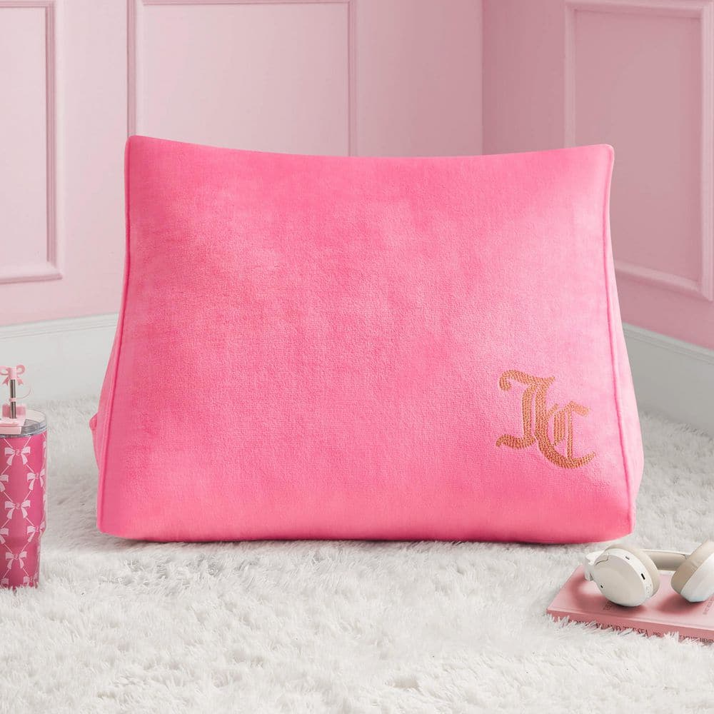 JUICY COUTURE Rhinestone Hot Pink Plush Polyester 24 in. x 18 in. Wedge ...