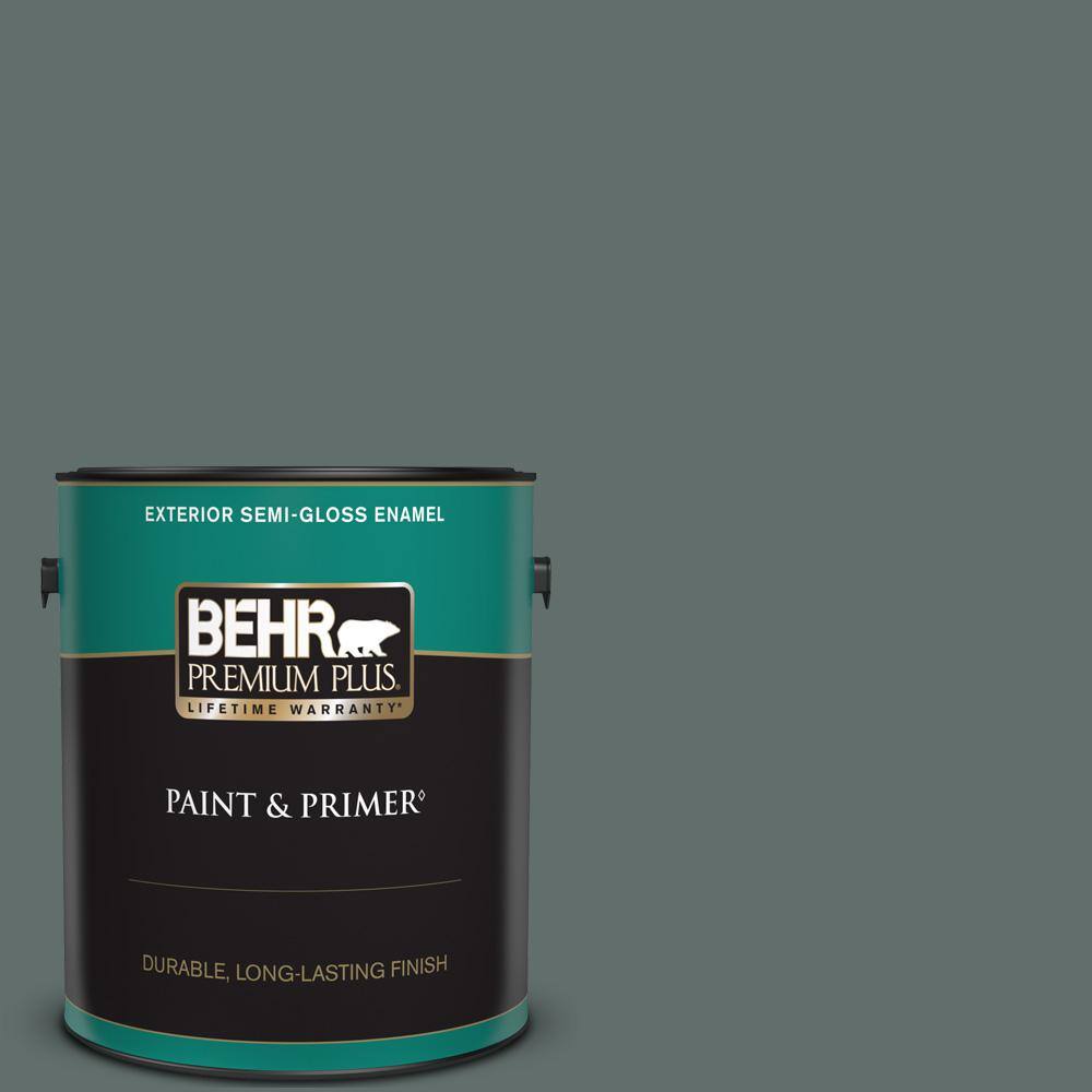 BEHR PREMIUM PLUS 1 gal. #PPU12-19 Mountain Pine Semi-Gloss Enamel ...