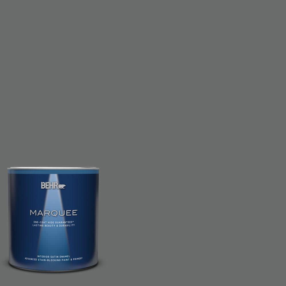 BEHR MARQUEE 1 qt. #770F-5 Dark Ash Satin Enamel Interior Paint ...