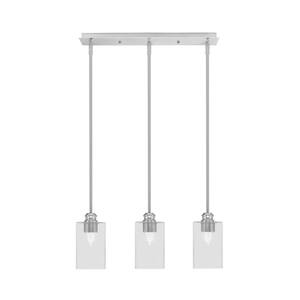 Savannah 12.5 in. 3-Light Brushed Nickel Cord Pendant Light Onyx Swirl ...