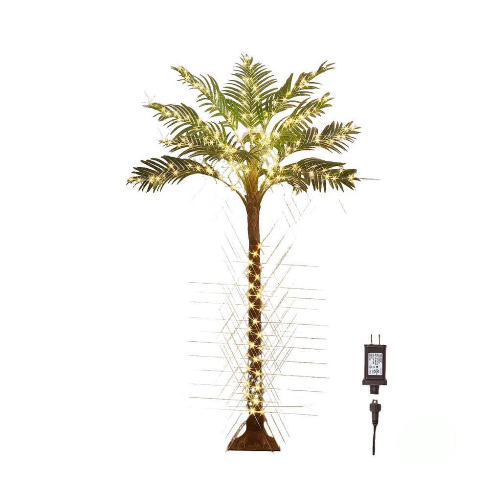 6 ft. Decoration Artificial Palm Tree with Lights in Stand HDD311XF3S ...