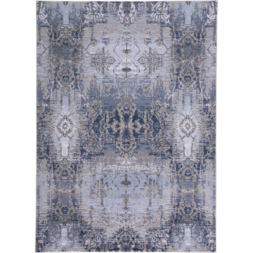 HomeRoots Gray and Ivory Abstract 10 ft. x 14 ft. Area Rug 2000511883 ...