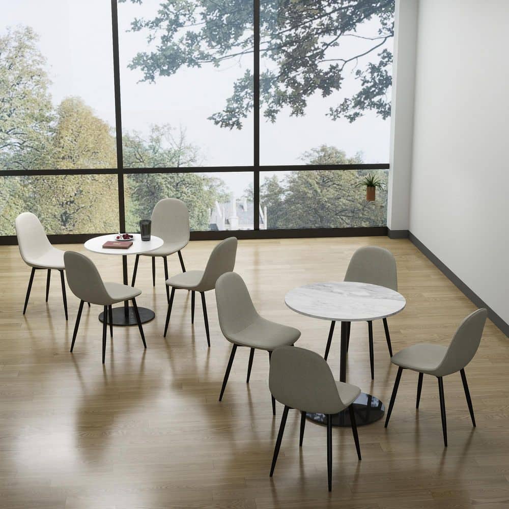 Homy Casa Charlton Beige Fabric Upholstered Dining Chair with Ergonomic ...