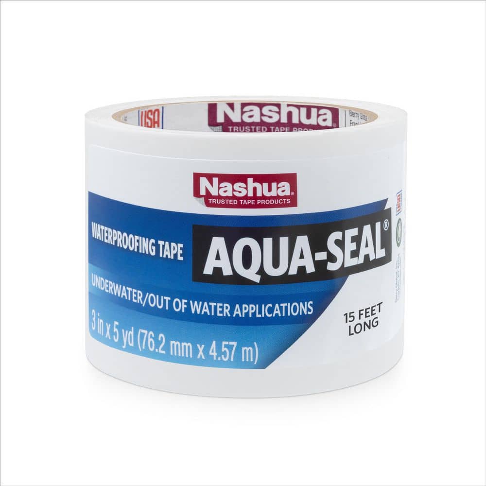 Nashua Tape 3 in. x 15 ft. (5 yds. ) Aqua-Seal Waterproof Tape in White ...